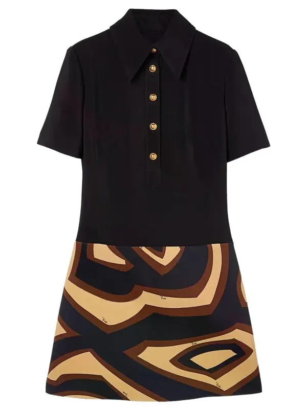 Emilio Pucci Labirinto Print Short Dress - Black