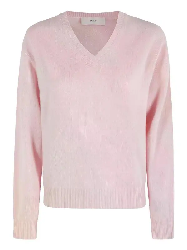 DUNST V-neck Long-sleeve Sweater - Pink