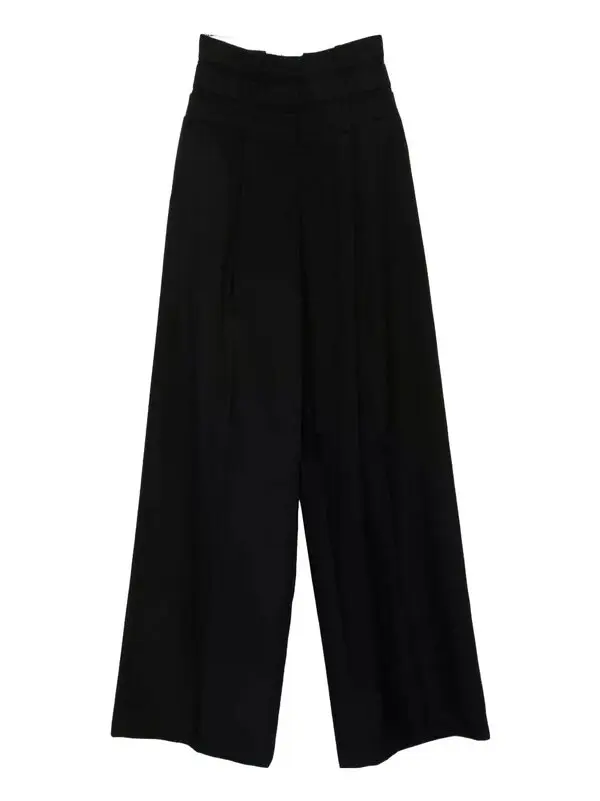 Viktor & Rolf Pleated High-waisted Trousers - Black