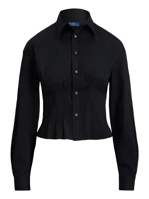 Polo Ralph Lauren Long-sleeve Pleated Shirt - Black