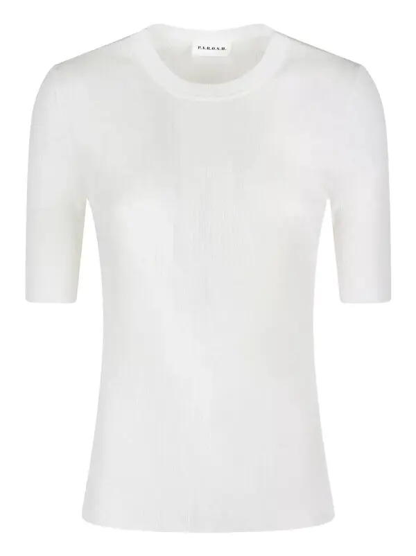 P.a.r.o.s.h Ribbed Short-sleeve T-shirt - White