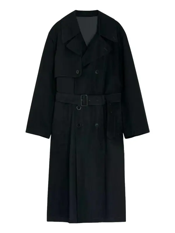 LEMAIRE Double-breasted Belted Trench Coat - Black