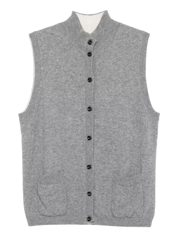 OLIVER LATTUGHI Ribbed Button-front Vest - Grey