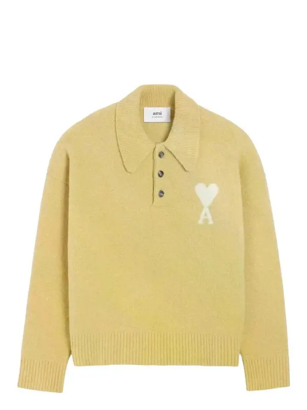 Ami De Coeur Long-sleeved Polo Shirt - Yellow
