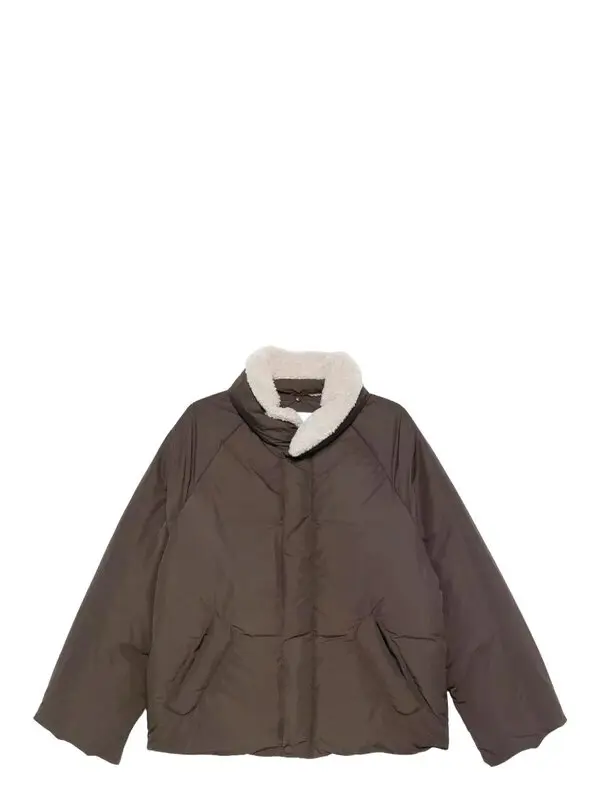 LOW CLASSIC Fleece-collar Puffer Jacket - Brown