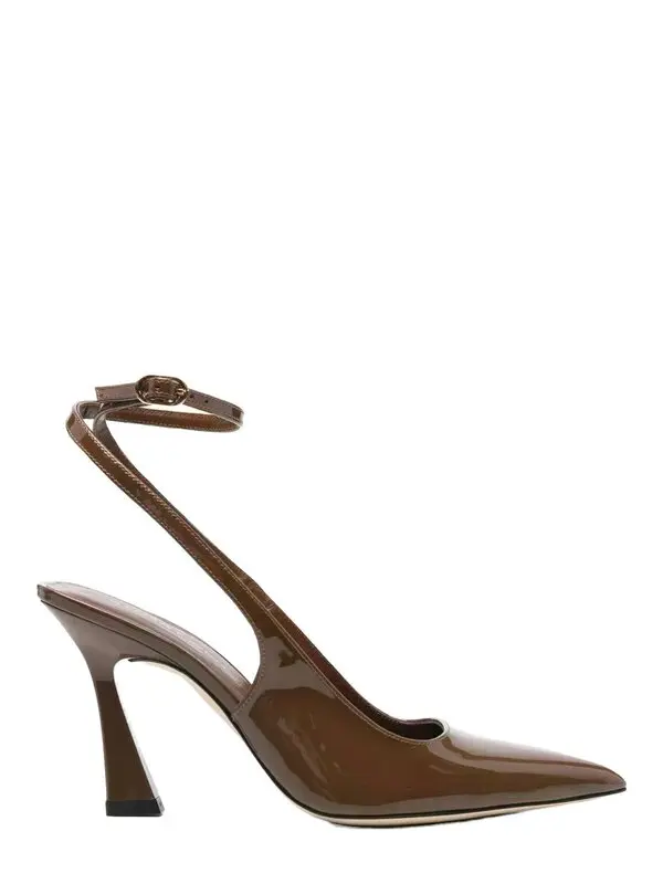 STUART WEITZMAN Patent-leather Ankle-strap Pumps - Brown