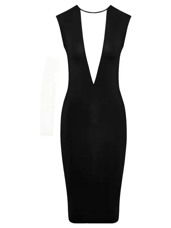 MAISON CLOSE Long-sleeve Open Back Dress - Black