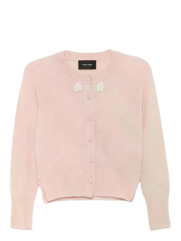 Simone Rocha Embellished Cashmere Cardigan - Pink