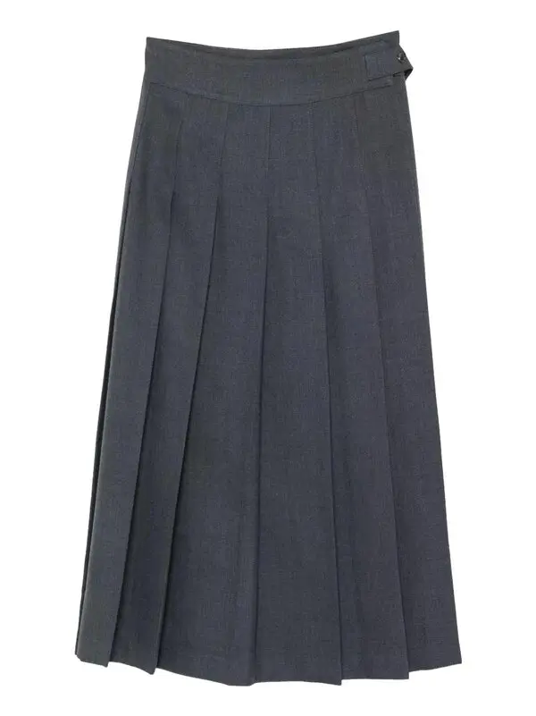 RÓHE Buttoned Midi Pleated Skirt - Grey