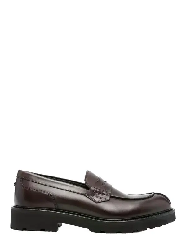 Canali Penny Leather Loafers - Brown