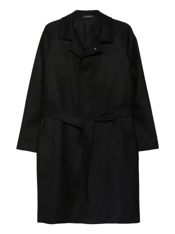 Tagliatore Belted Raglan-sleeve Coat - Black