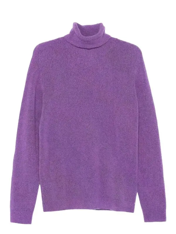 ROBERTO COLLINA Turtleneck Cashmere-blend Sweater - Purple