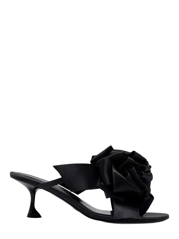 Proenza Schouler 60mm Rose-embellishment Heeled Sandals - Black