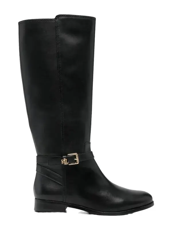 Ralph Lauren Brooke Ii Buckle Tall Boots - Black