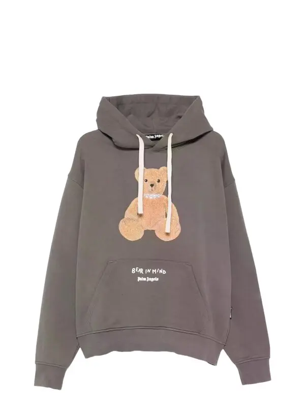 Palm Angels Bear-print Hoodie - Grey