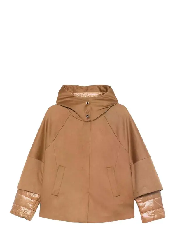 Herno Hooded Panelled Jacket - Brown