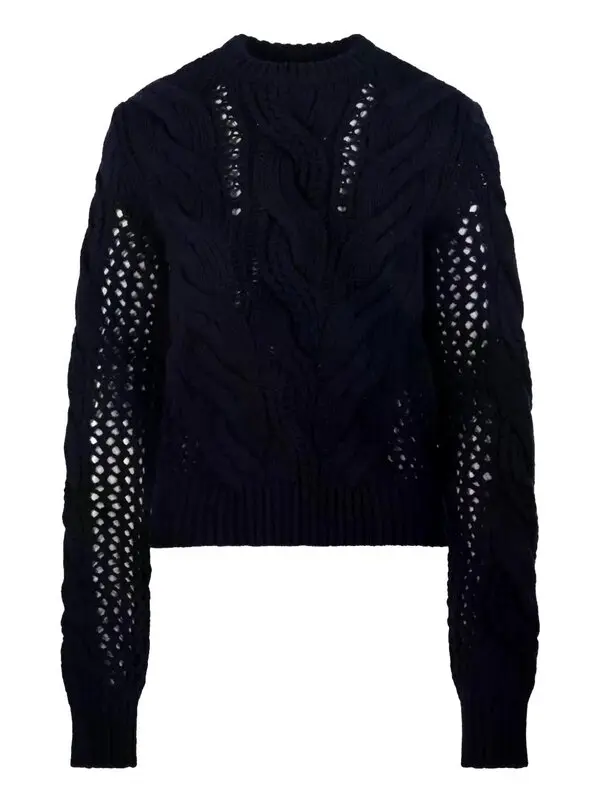 Sportmax Cable-knit Crew-neck Sweater - Black