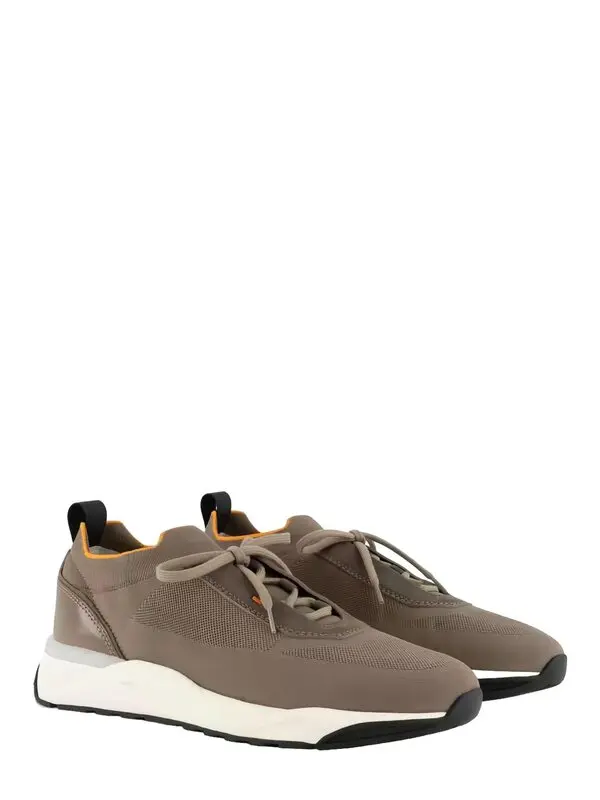 Santoni Knitted-panel Low-top Sneakers - Neutrals