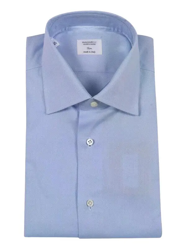 MAZZARELLI Royal Oxford Cotton Shirt - Blue
