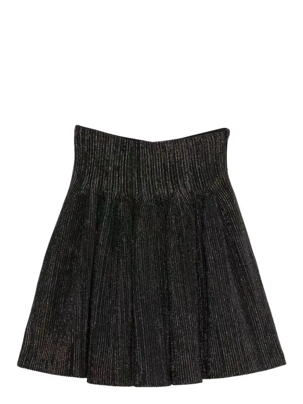 CFCL Pleated Metallic-thread Skirt - Black