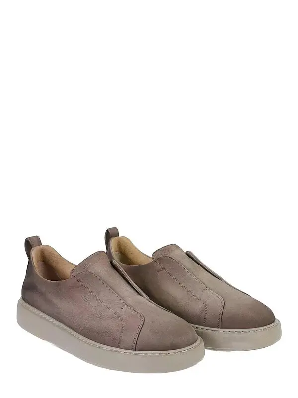 Santoni Suede Slip-on Boots - Brown