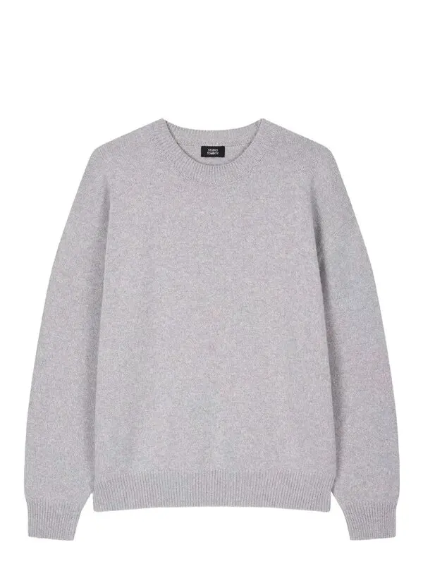 STUDIO TOMBOY Round-neck Wool-cotton Blend Sweater - Grey
