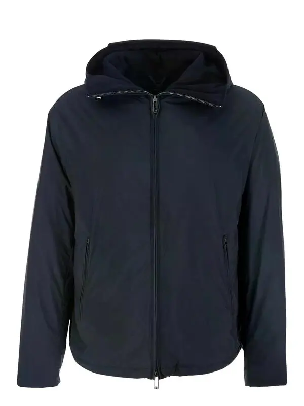 Emporio Armani Hooded Zip-front Jacket - Blue