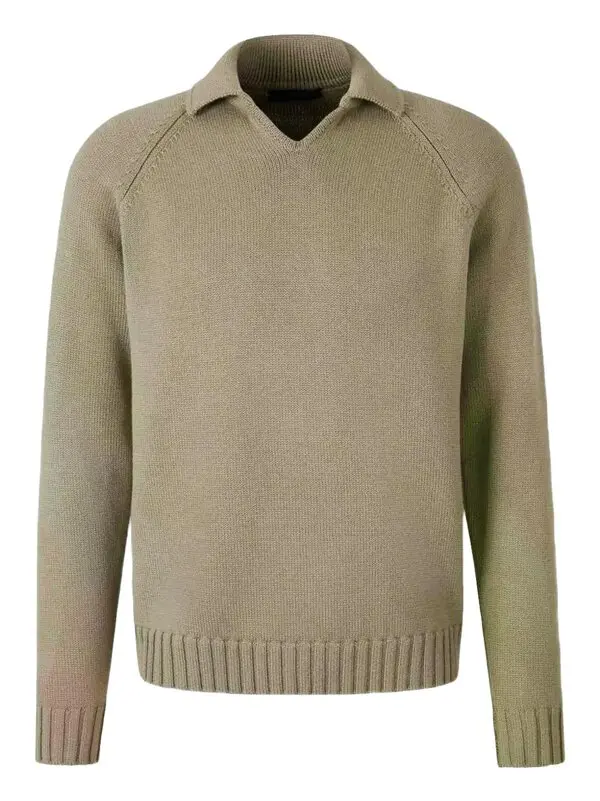 ZANONE Wool Polo Sweater - Brown