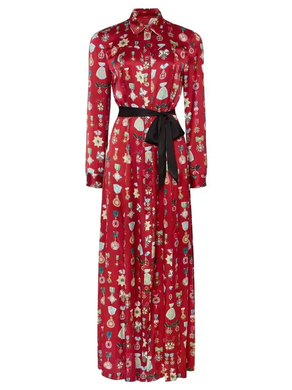 TEMPERLEY LONDON Gloriette Medal-print Shirt Dress - Red