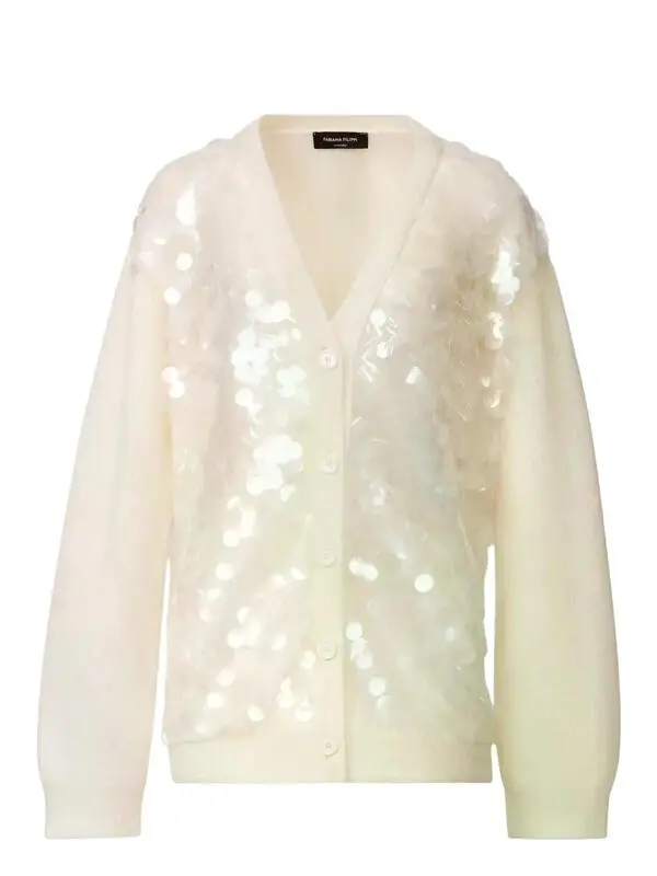Fabiana Filippi Sequin-embellished V-neck Cardigan - White