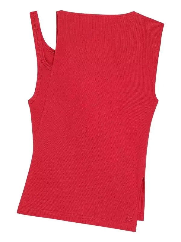 COURREGES Asymmetrical-neck Vest - Red
