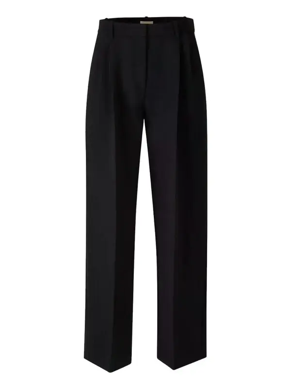 Khaite Pleated High-waisted Trousers - Black