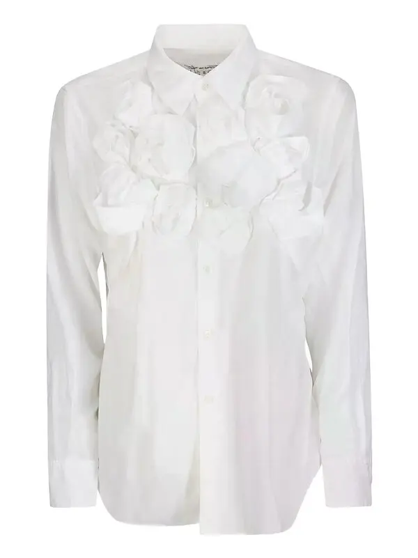 Comme Des Garçons Stripe Appliqué Shirt - White