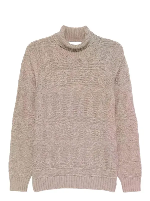 MAURO OTTAVIANI Cable-knit Turtleneck Sweater - Neutrals