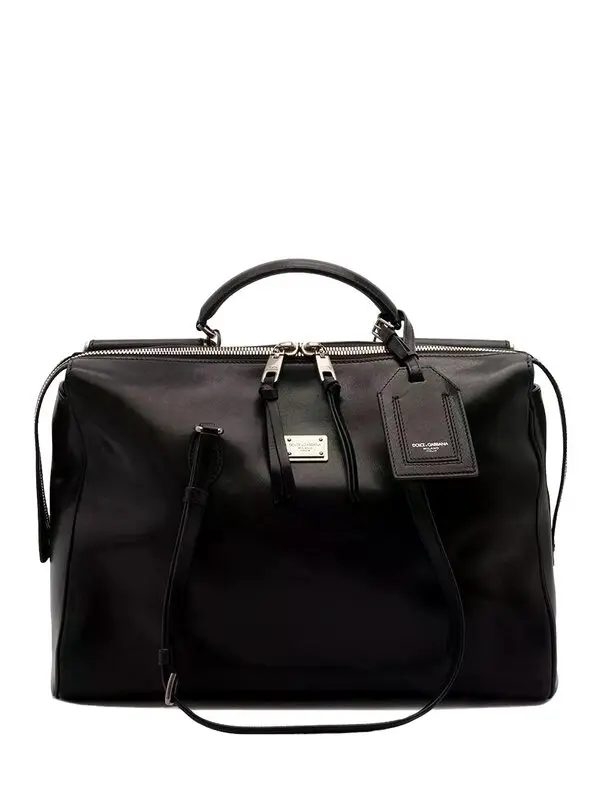 Dolce & Gabbana Vittoria Zip-top Leather Luggage - Black