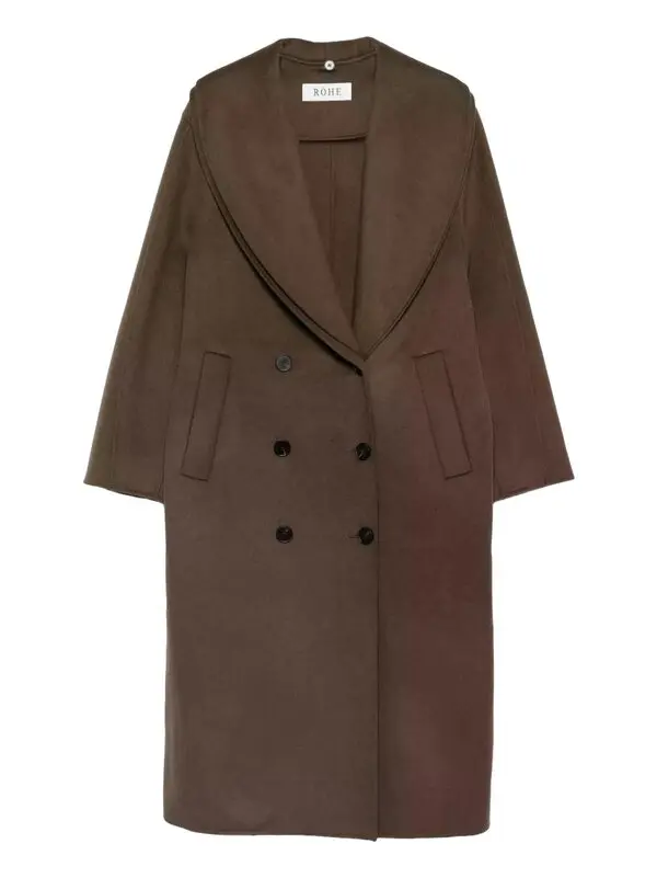 RÓHE Double-breasted Shawl-collar Coat - Brown