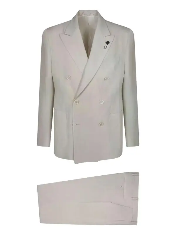 LARDINI Double-breasted Suit - Neutrals