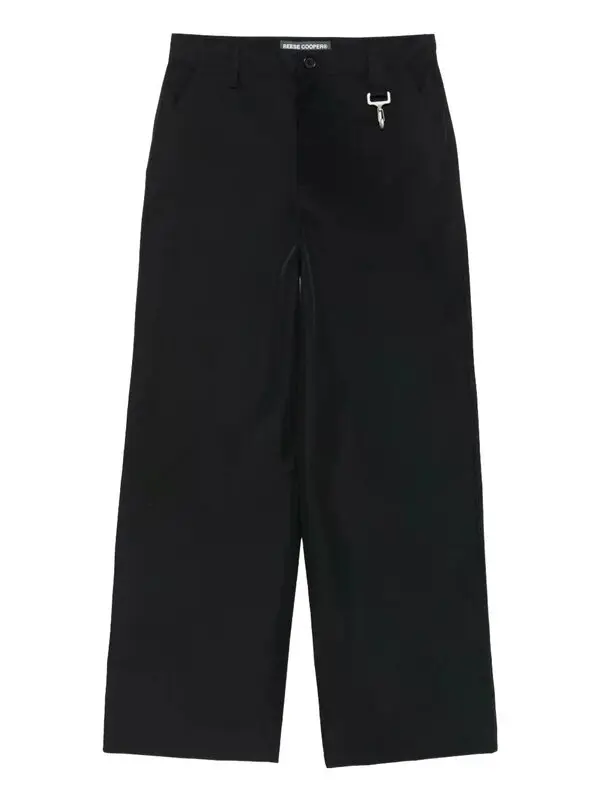 Reese Cooper Clasp-detail Straight-leg Trousers - Black