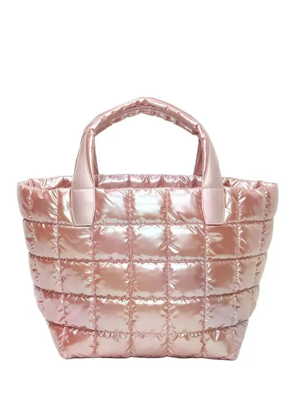 VEECOLLECTIVE Quilted Metallic-effect Tote Bag - Pink