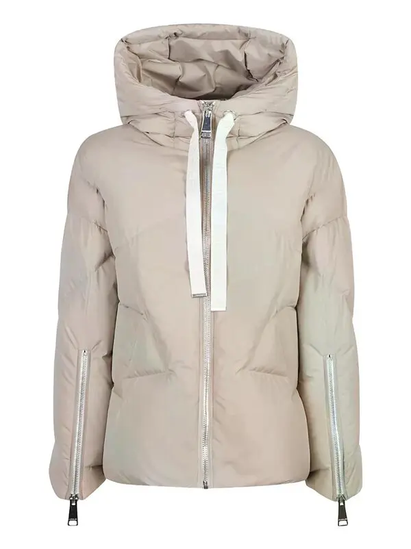 Khrisjoy Iconic Milano Hooded Quilted Jacket - Neutrals