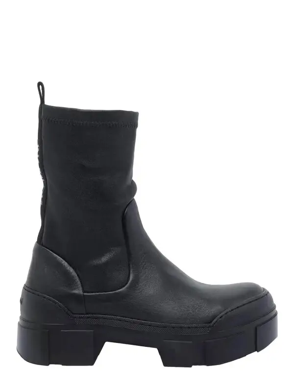 VIC MATIE Leather Ankle Boots - Black