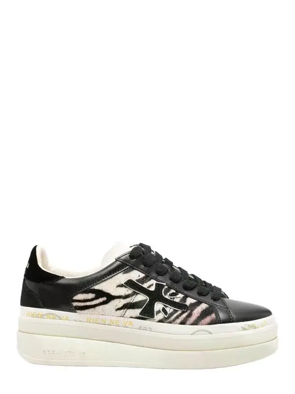 Premiata Claudia Zebra-print Platform Sneakers - Black