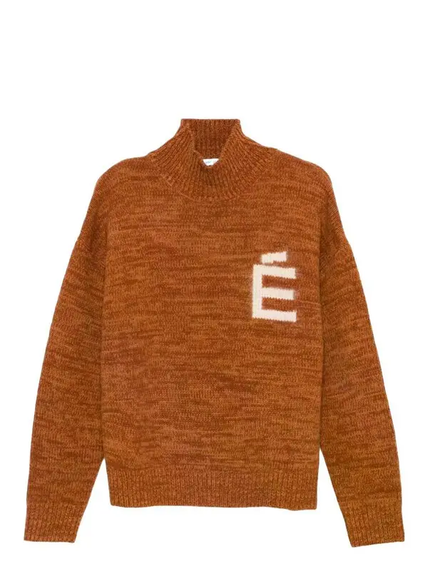 ÉTUDES STUDIO Logo-jacquard Funnel-neck Jumper - Brown