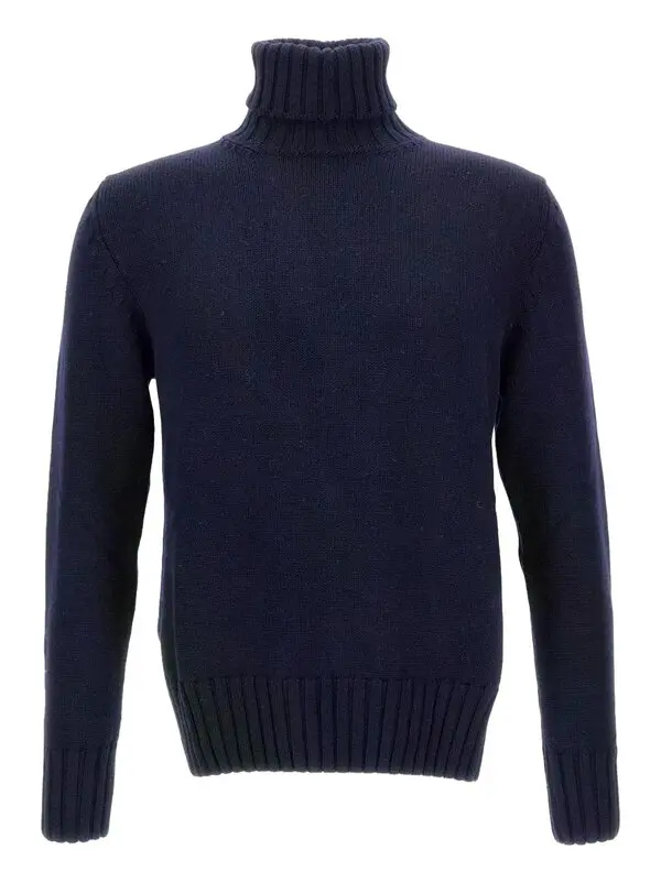 CUSTOMER LOVERS Turtleneck Ribbed-trim Sweater - Blue