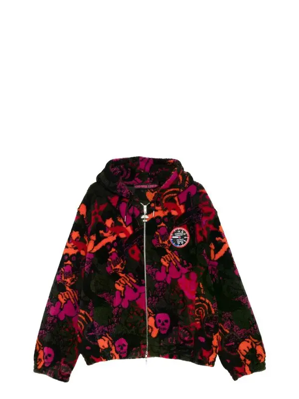 CHOPOVA LOWENA Skull-print Fleece Jacket - Black