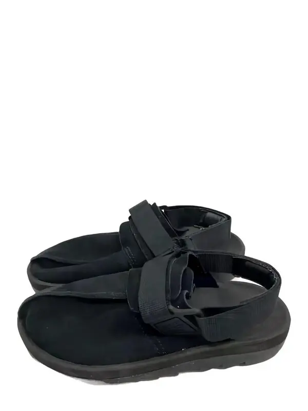 REEBOK Leather Flat Sandals - Black