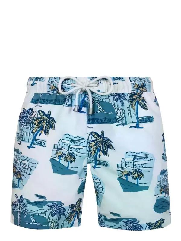 BLUEMINT Graphic-print Drawstring Shorts - White