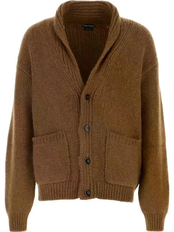TOM FORD Cashmere Shawl-collar Cardigan - Brown