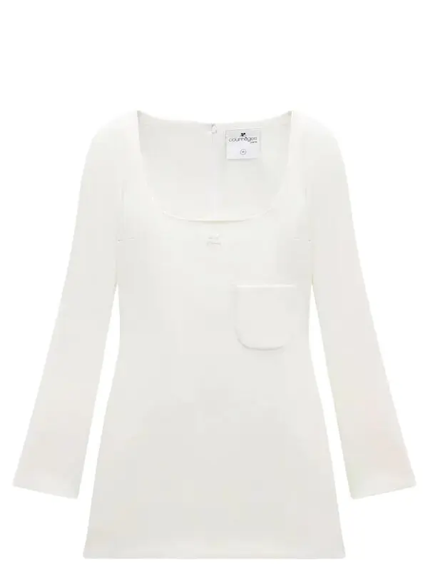 COURREGES Square-neck Mini Dress - White