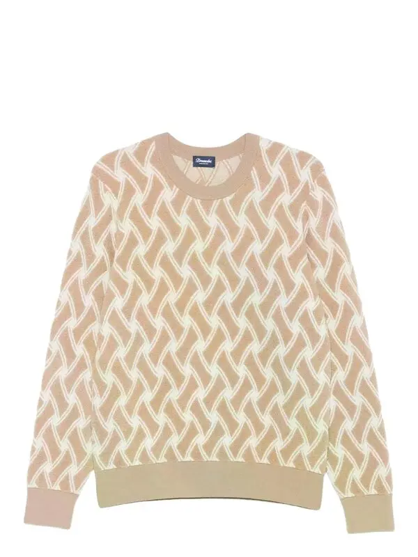 DRUMOHR Geometric-pattern Wool Sweater - Neutrals